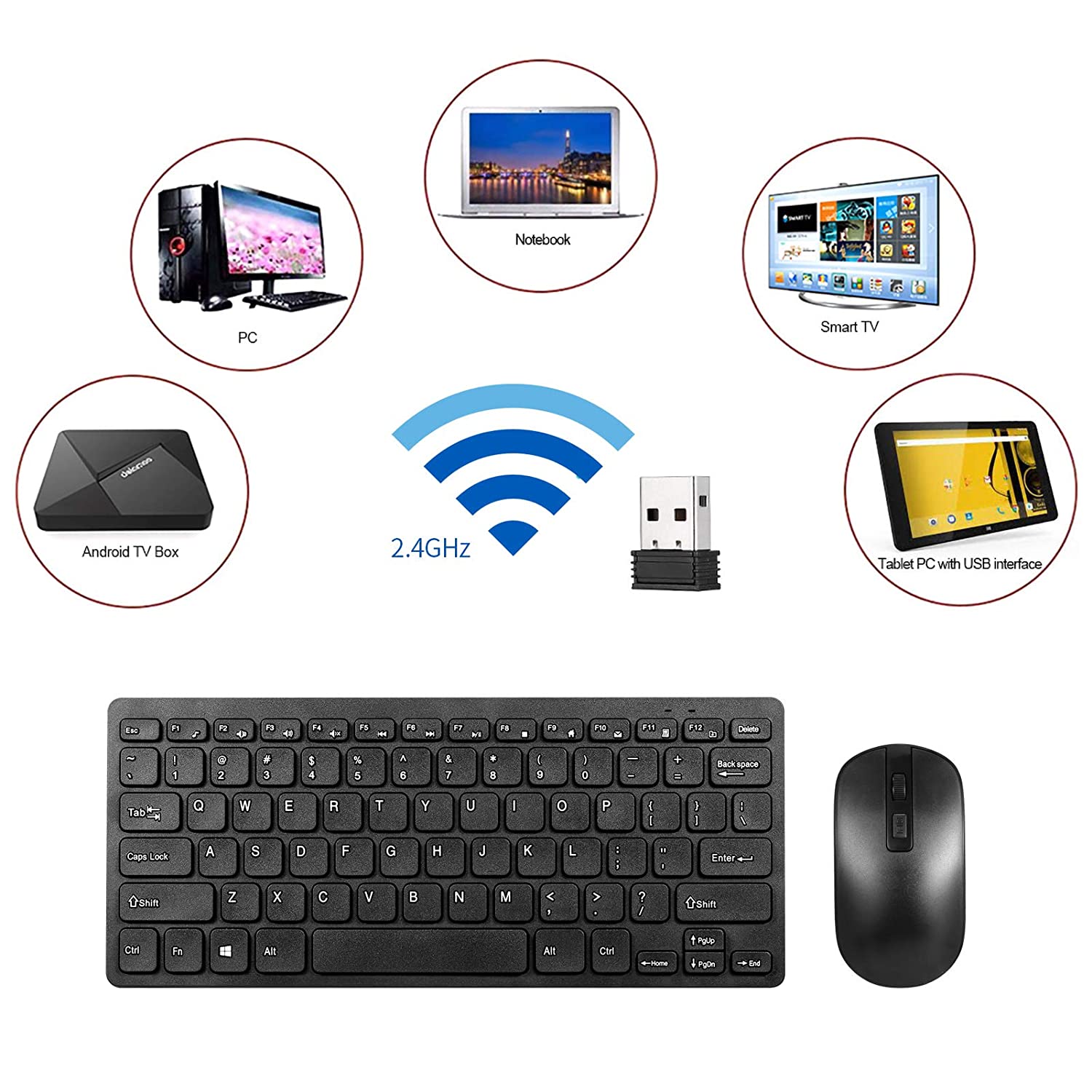 Wireless Mini Keyboard And Mouse Combo Pack Model Km 901 Black Daraz Pk