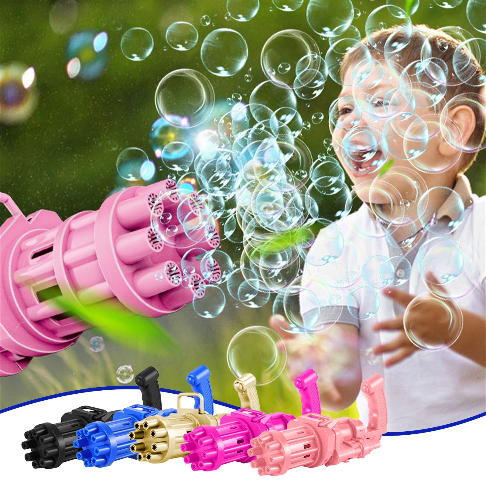 8-Hole Bubble Gun Machine - Massive Bubble Gattler Toy gun With Bubble ...