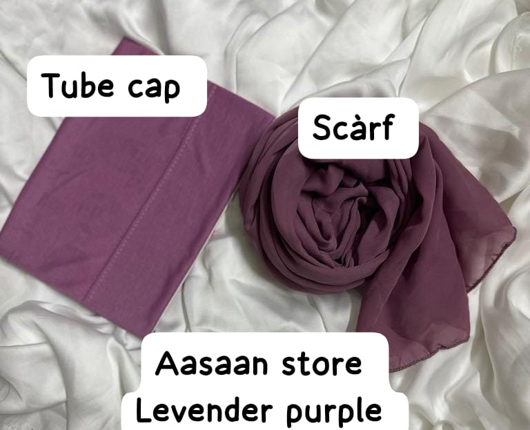 Chiffon Georgette Hijab Scarf Plus Tube Cap stoller for girls Shades ...