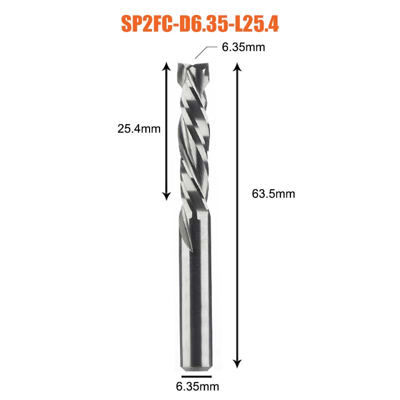 Compression milling cutter woodwork UP DOWN Cut Two Flutes Spiral ...