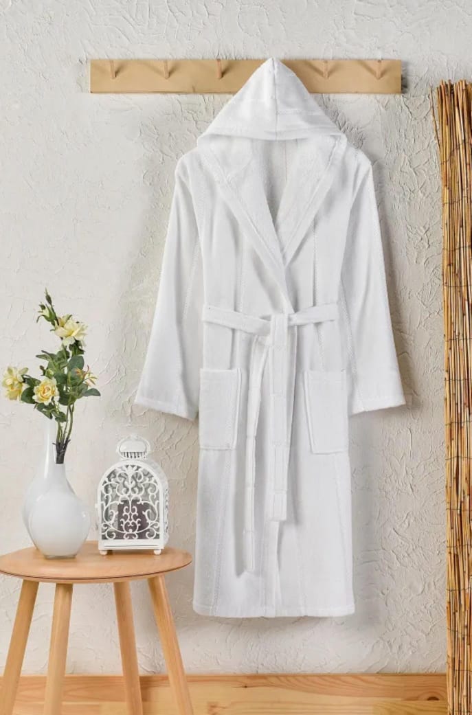 High Quality Turkish Cotton Hooded Bathrobe. | Daraz.pk