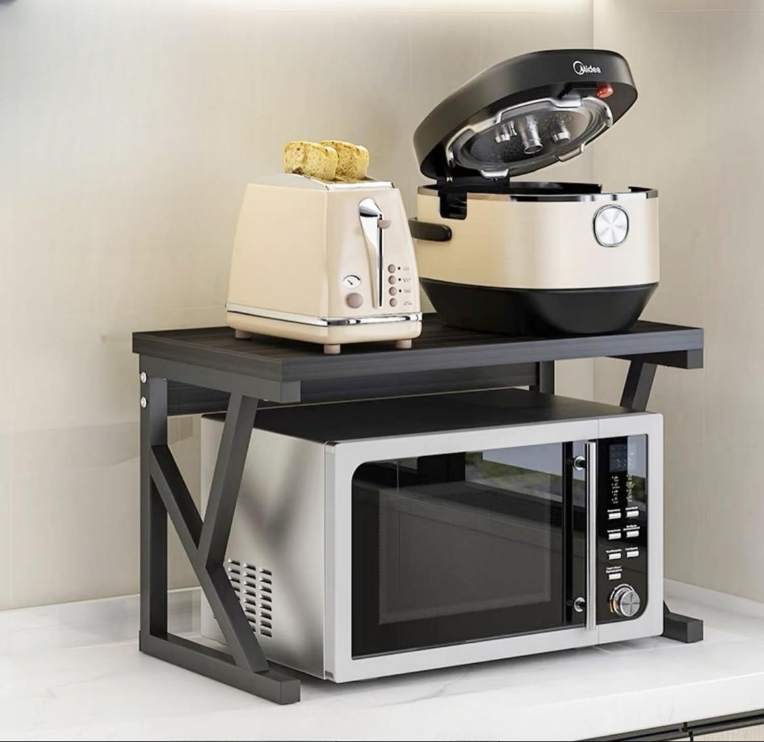 Microwave Shelf Wood Microwave Storage Rack, Kitchen Shelf Toaster ...