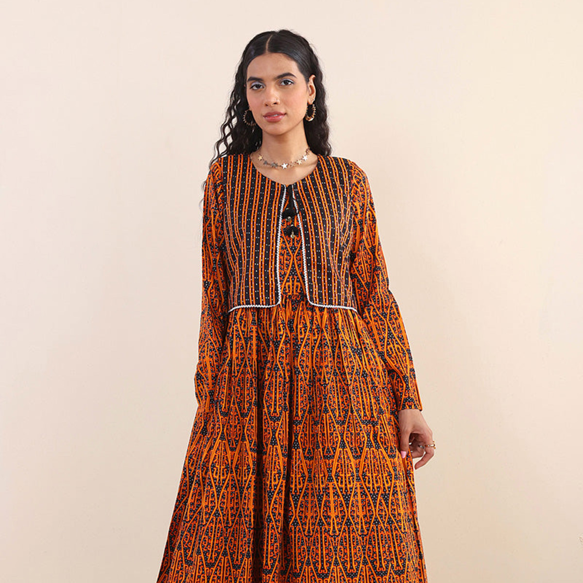 Generation Stitched 1 Piece Anarkali long Frock Maternity Friendly ...