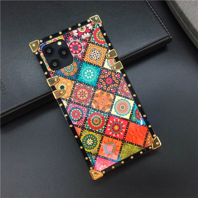 Luxury Glitter Flower Grid Pattern Cover Square Phone Case for Samsung ...
