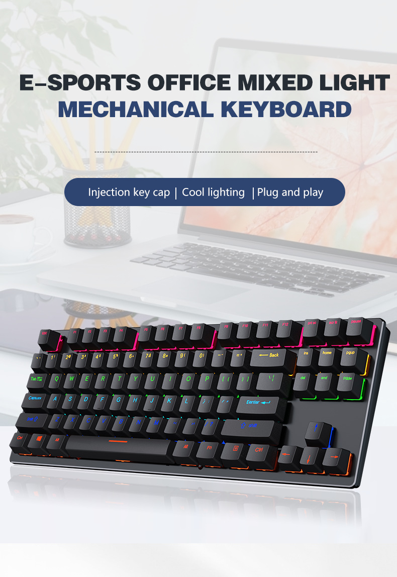 Hot Swappable RGB Gaming Mechanical Keyboard with Original Blue ...