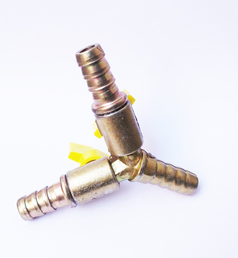 Three-Way Valve 3 Way Hose Connector Barb Ball Valve Y Shape Pipe ...