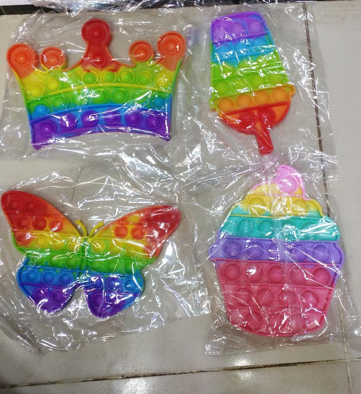 POPIT FIDGET TOY (4 PCS) PUSH POPPING SOUND FIDGET POP DIFFERENT DESIGN ...