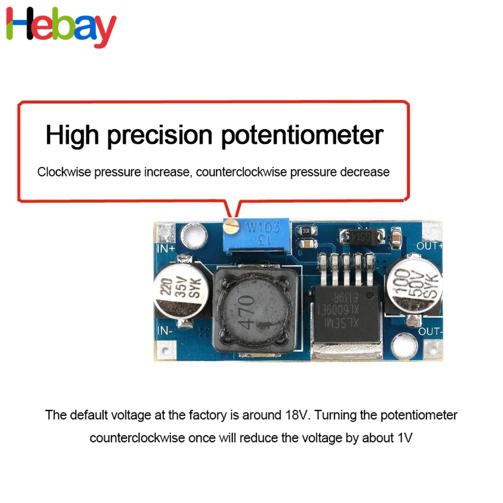 XL6009 DC-DC Booster Converter Module 3V-32V to 5V-35V 4A Adjustable Step-up Voltage Regulator ...