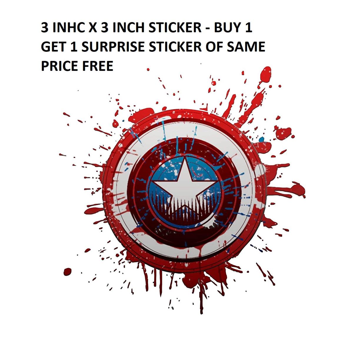 Captain America Stickers for Laptop - 3 x 3 inches - Aesthetic Art ...
