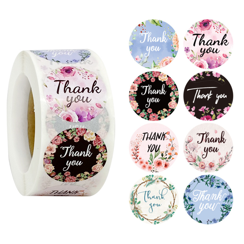 100 Pcs 1 Inch Thank You Mix Design Multi Color Stickers For Packing ...