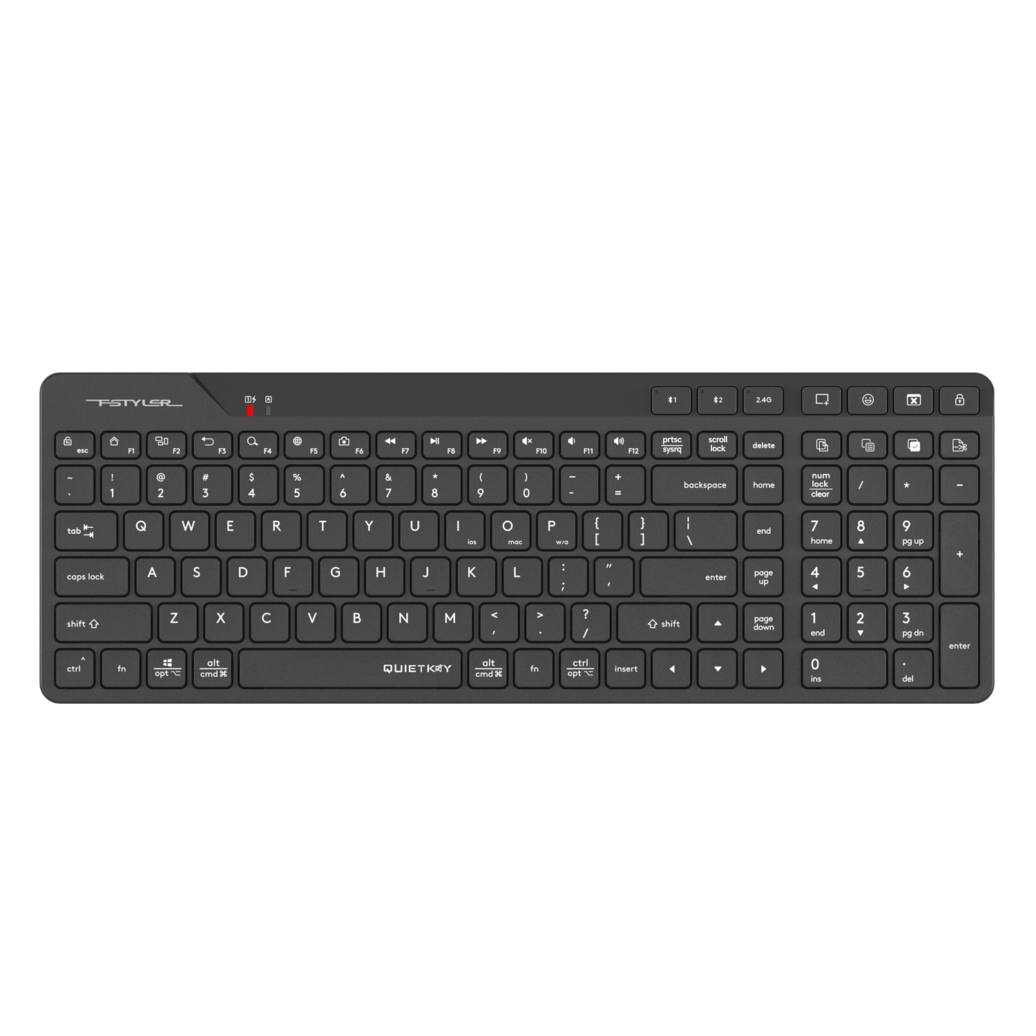 A4Tech Fstyler FBK27C AS Bluetooth & 2.4G Rechargeable Keyboard - Quiet ...