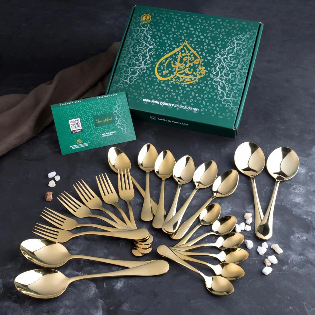 Pakistan's Premium 50 Gram Golden Cutlery Set (5 Year Guarantee ...