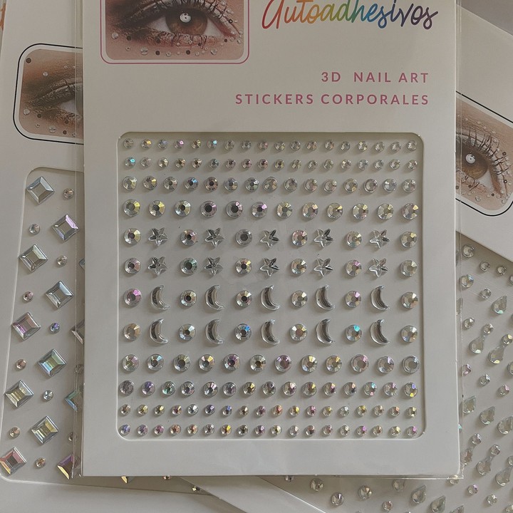 Face Stickers Love Pearls DIY Self-adhesive Children's Gemstone ...