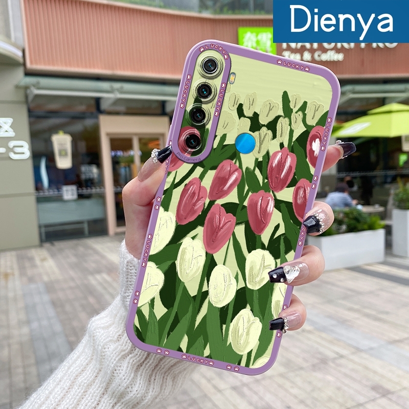 dienya Case For Redmi Note 8 Case Oil Painting Beautiful Gardenia Thin Shockproof Square Edge ...