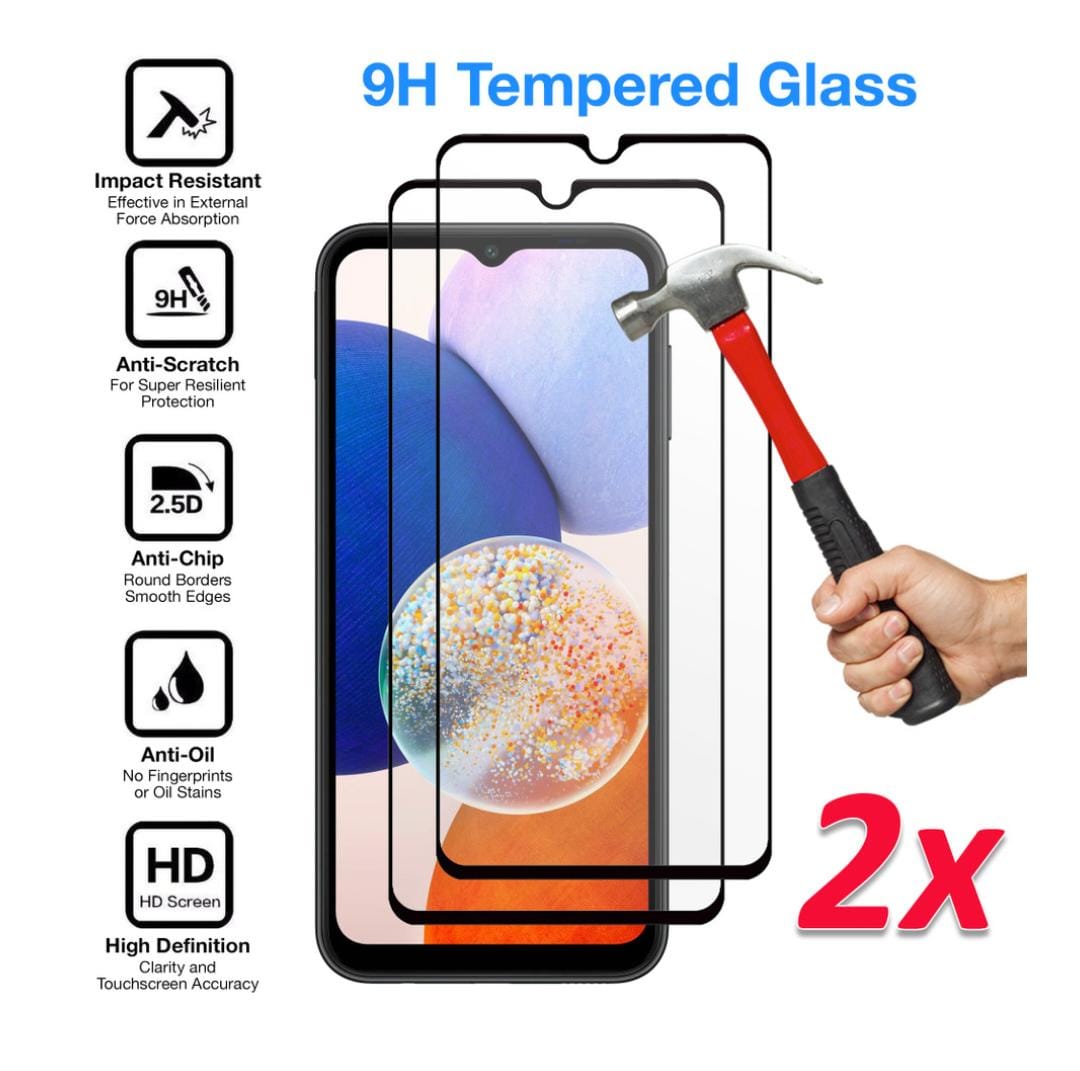 Samsung Galaxy A14 Screen Glass Protector Accurate Size HD Edge to Edge ...