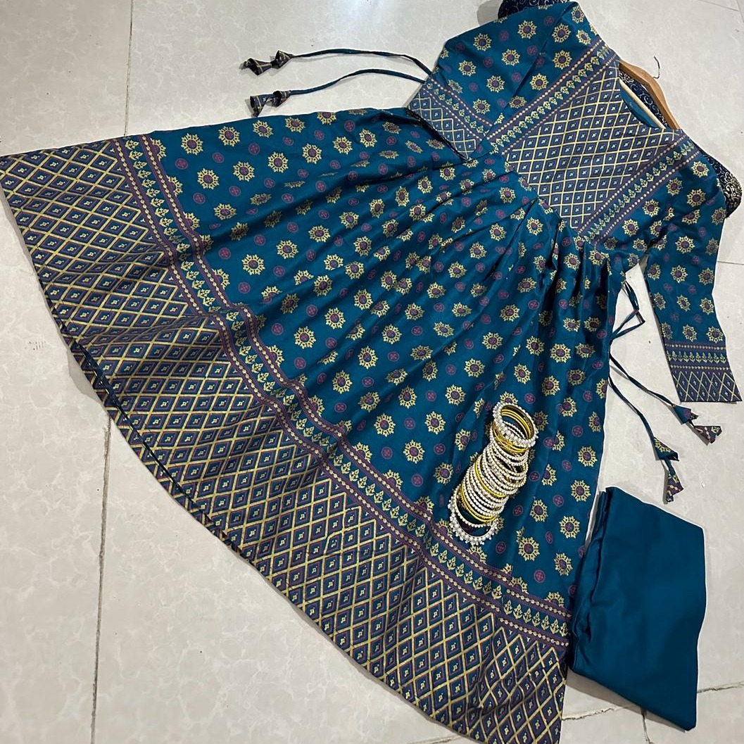 Smars fashion Stitched block Printed 2pc Maxi Dress for Women and Young Girls | Daraz.pk