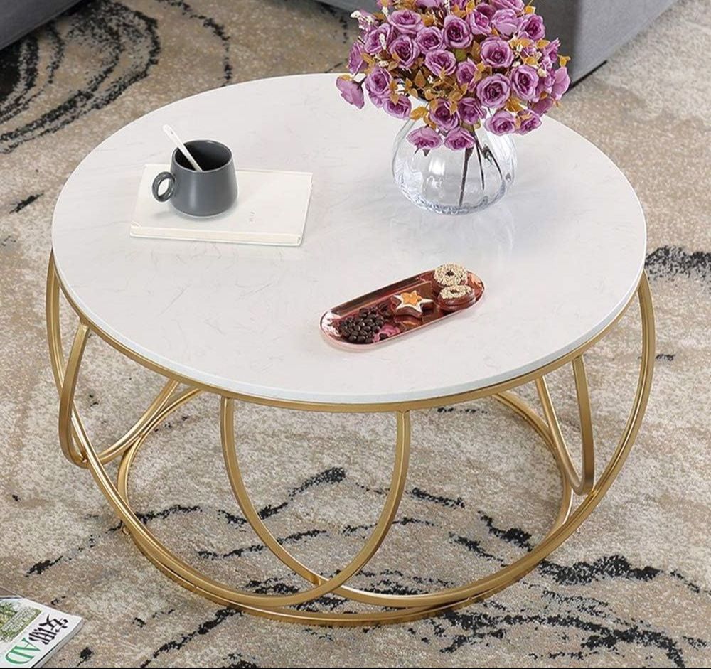 Tables for Living Room,Round Side Tea Coffee Table Wood Marble Texture ...