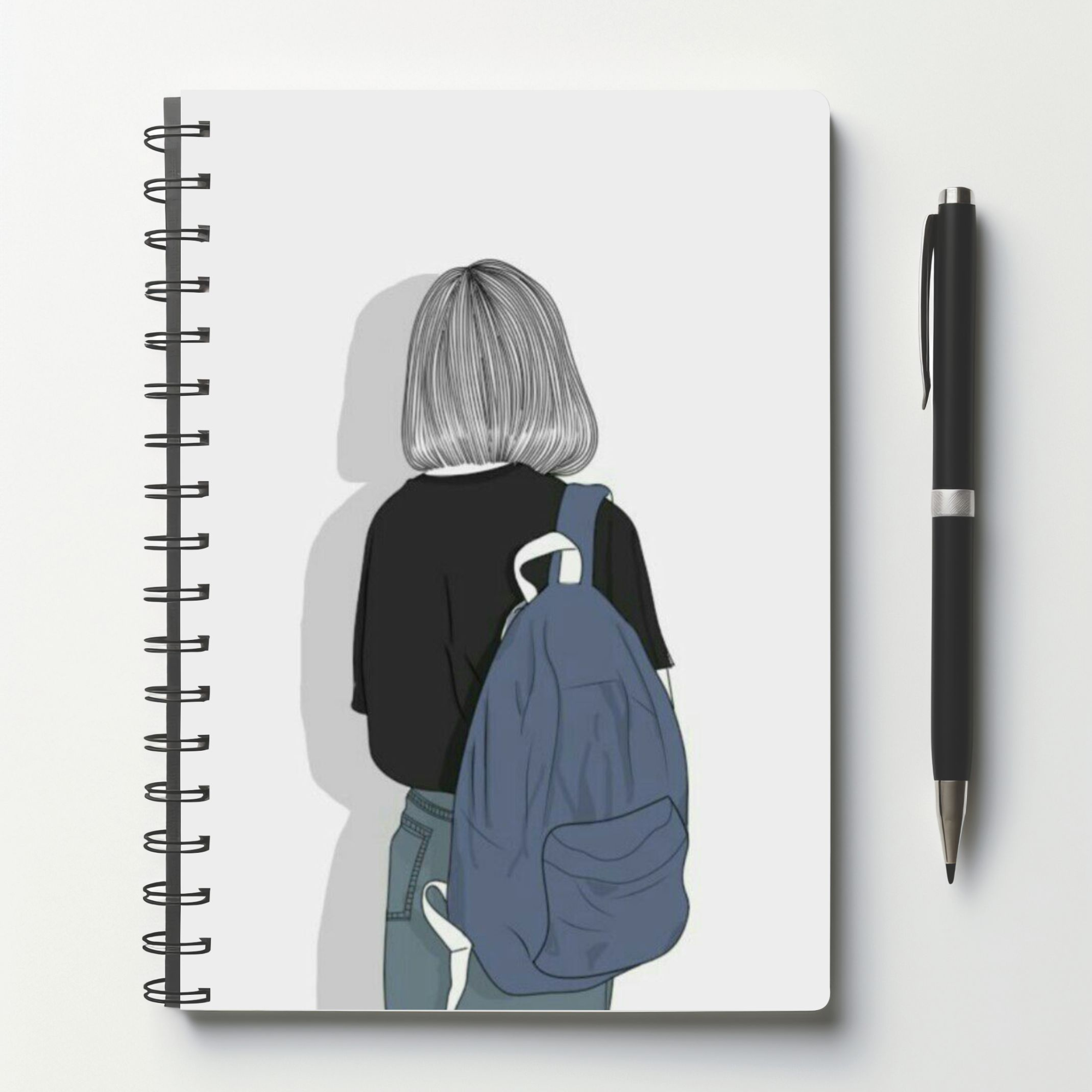 Anime Girl Spiral Notebook | Large A5 Size | 50 Pages | Spiral Notebook ...