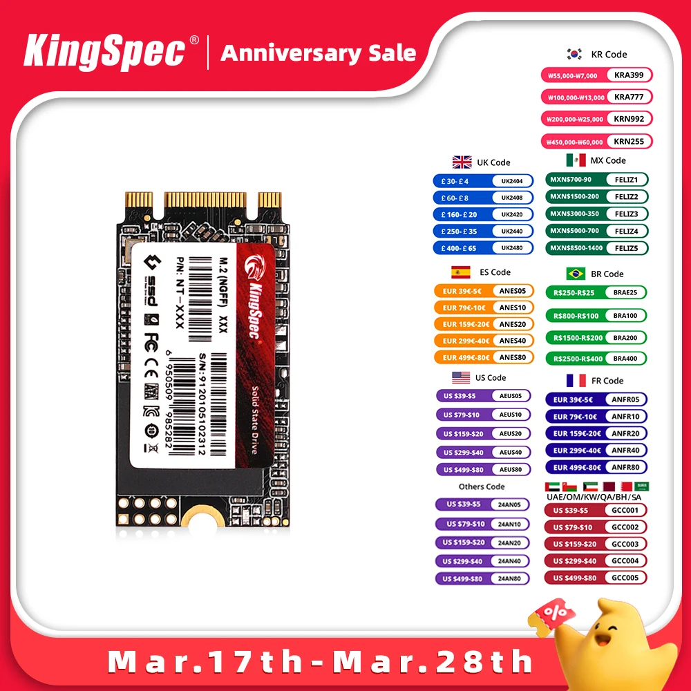 KingSpec M.2 SATA SSD SATA3 128GB 256gb 512GB 1TB 2TB M2 mini SSD Hard Drive for Laptop Desktop ...