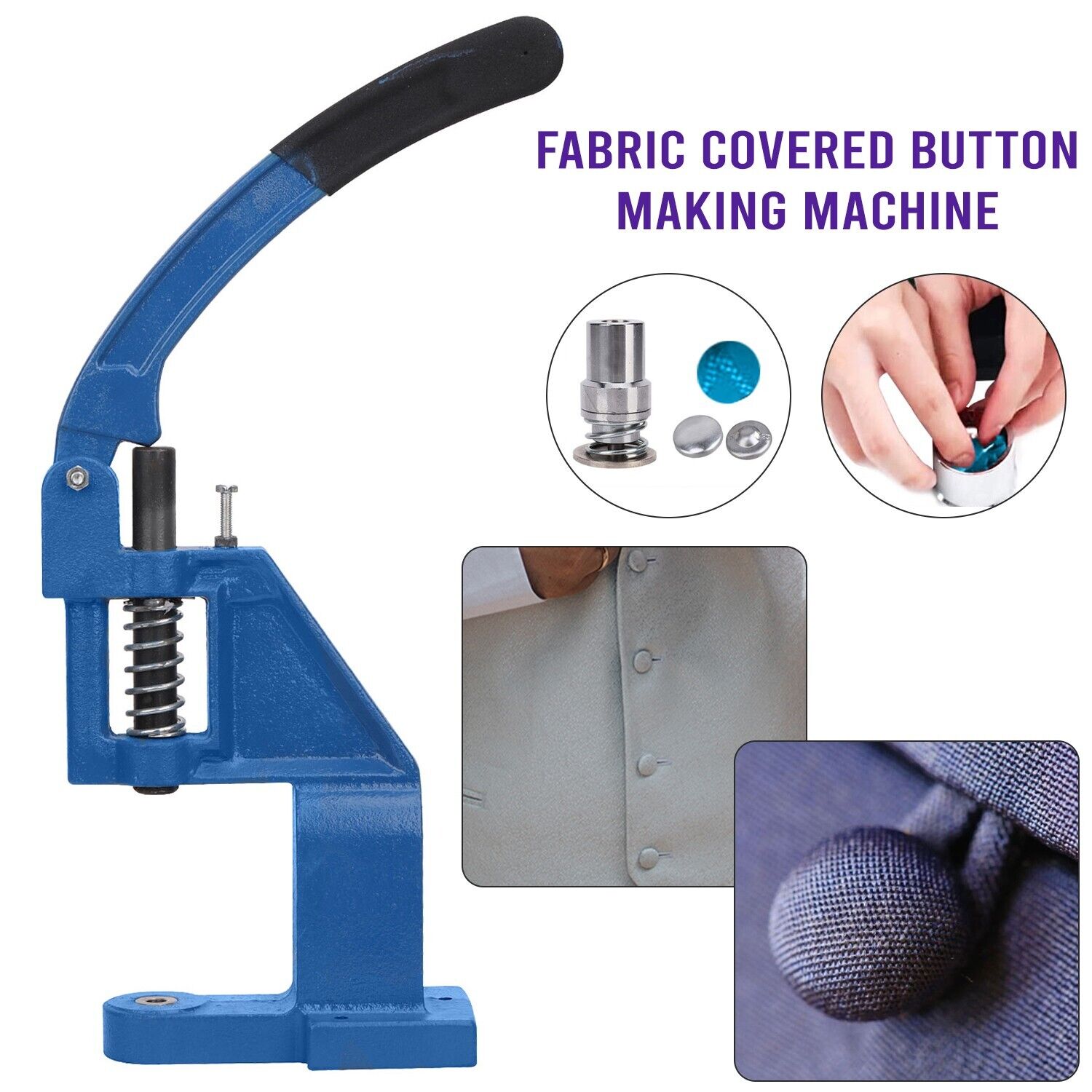 New Large Hand Press Button Machine (Cast Iron Fabric Button Making ...
