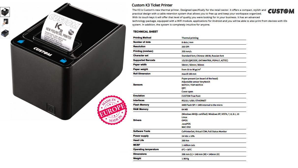 Custom Pos Printer K3 | Daraz.pk