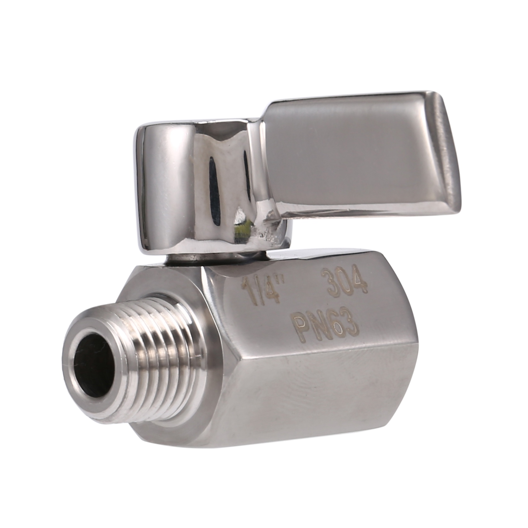 1/4inch Mini Ball Valve,Female NPT X Male NPT Thread, Shut-Off Valve ...