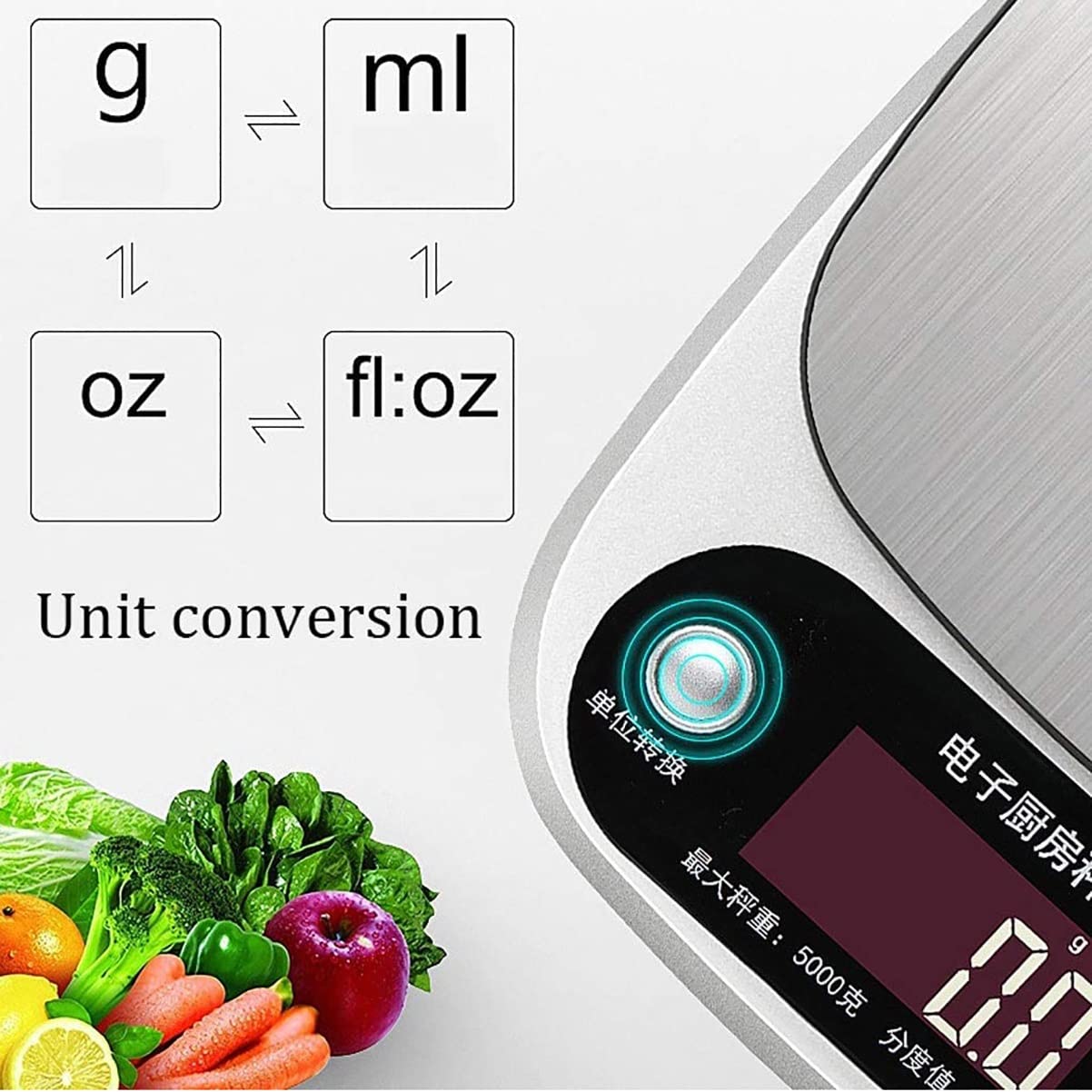Imported LED Precision Digital Kitchen Scale Food Stainless Steel ...