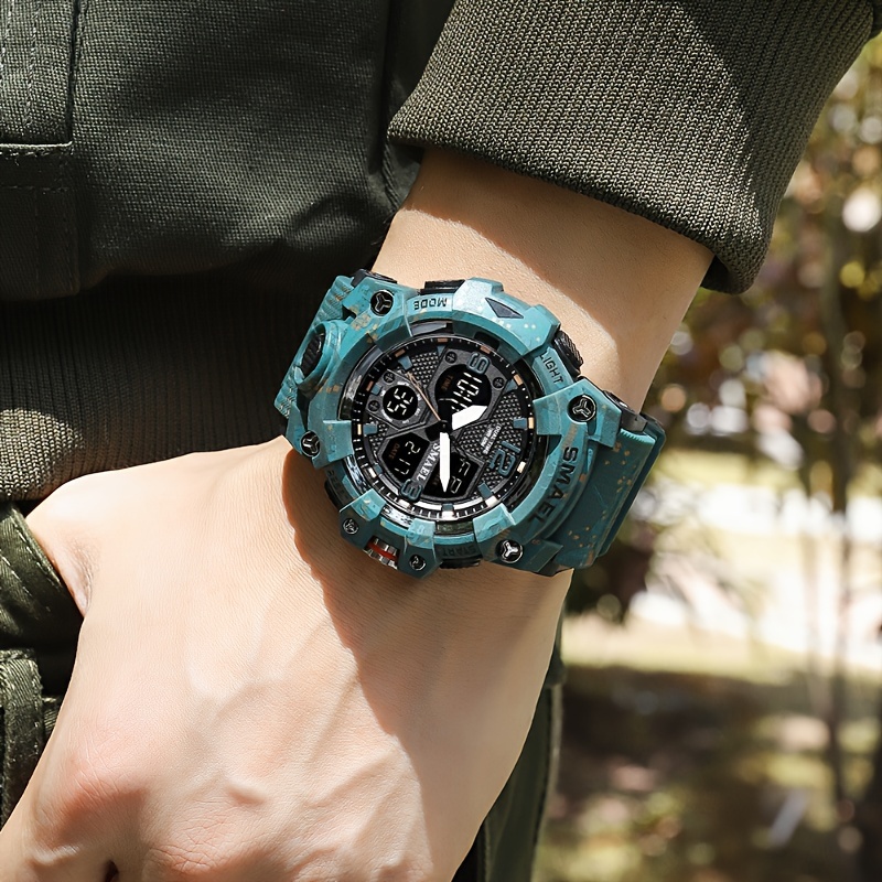 1pc Men's Watch Digital Waterproof Wristwatch, LED Quartz Watch ...