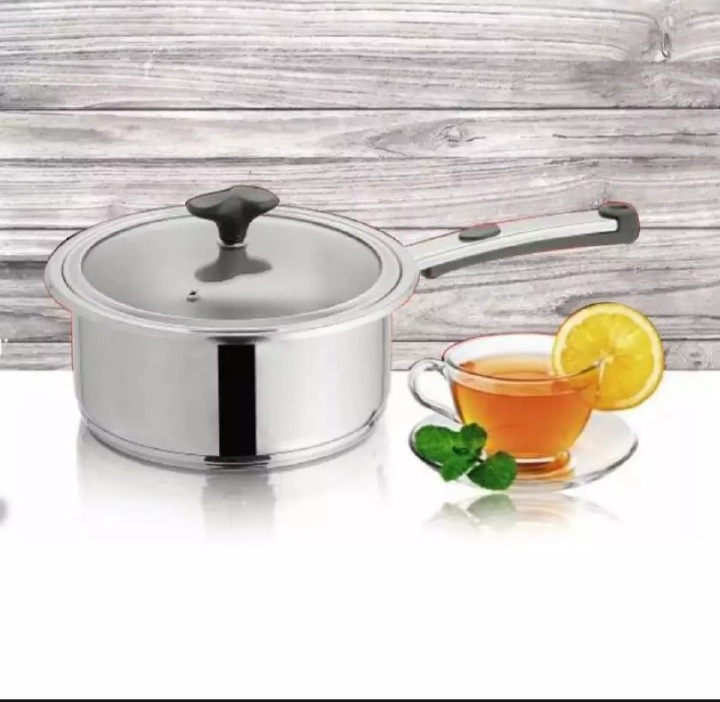 Alpha Durable Stainless Steel Saucepan Set – Double Bottom Encapsulated ...