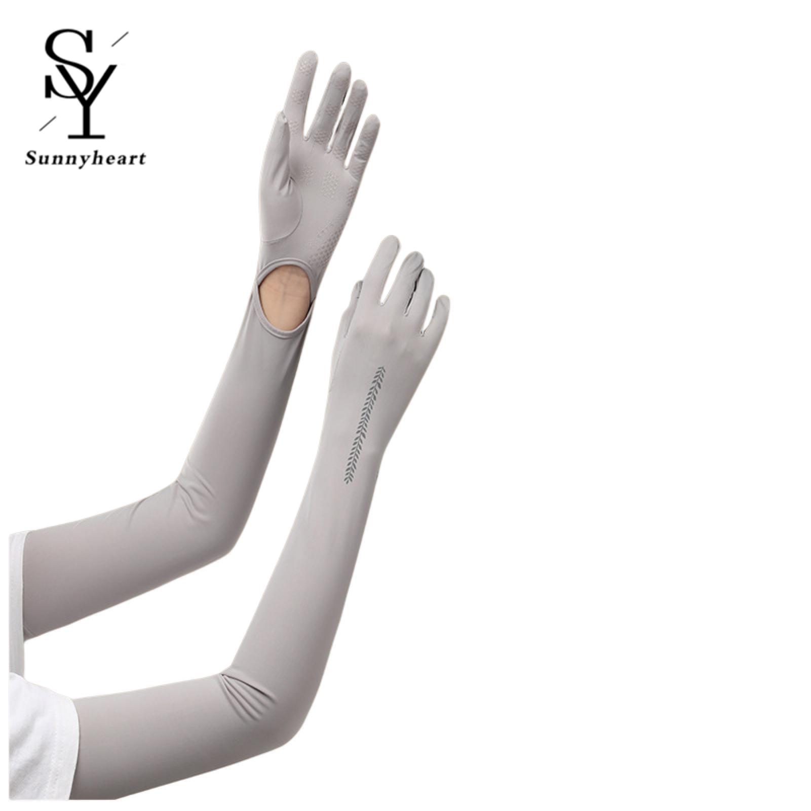 Sunnyheart Long Sunscreen Gloves Antiskid UV Protection Long Clamshell ...