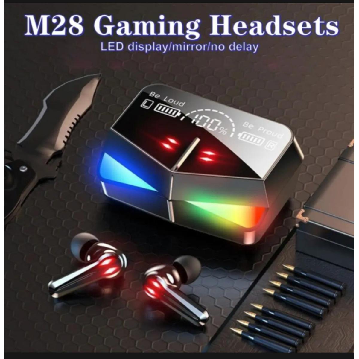 M28 TWS Gaming Wireless Earbuds Type-c LED Display Stereo Low Latency ...