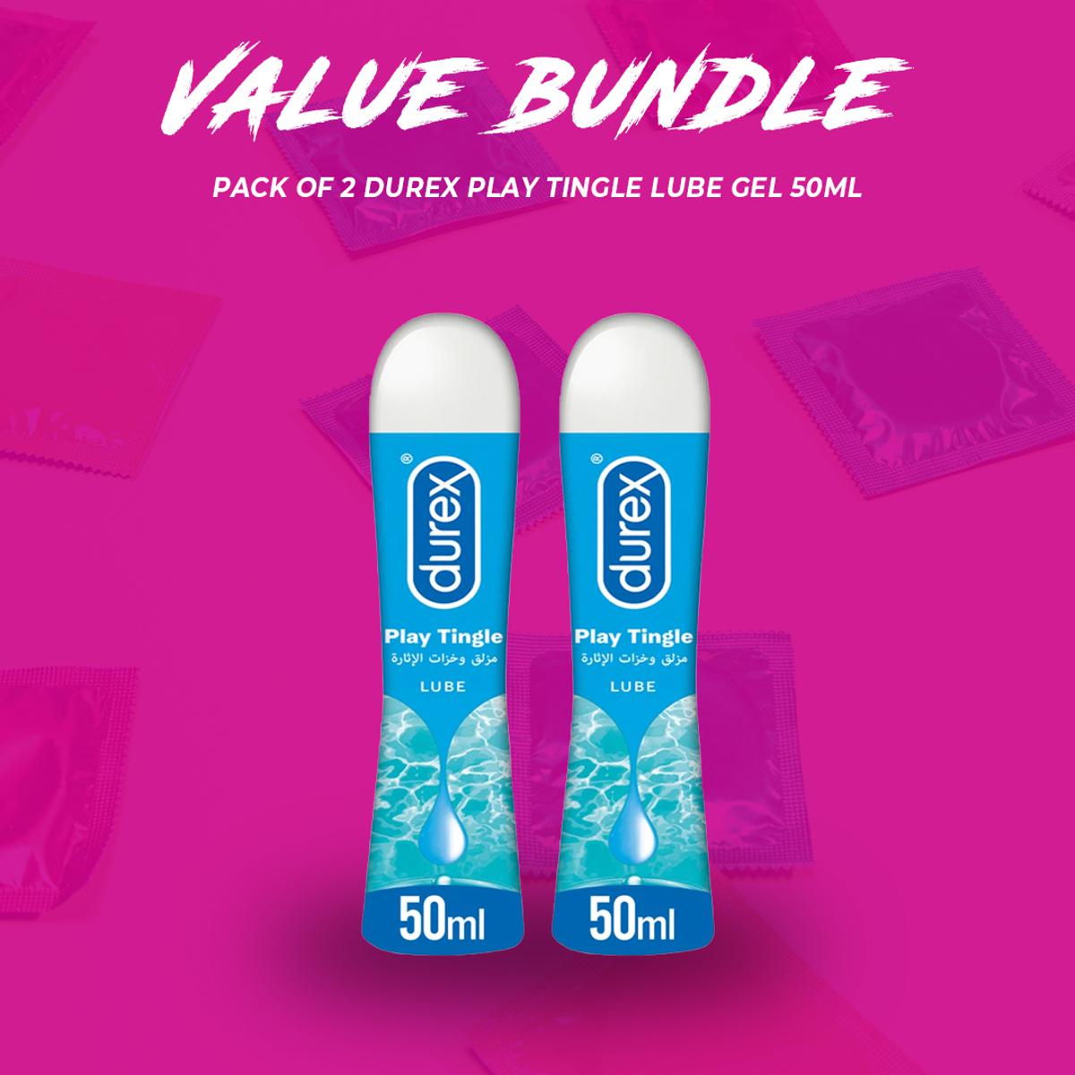 Durex Pack of 2 - Durex Play Tingle Lube Water Based Lube Gel 50ml x 2 ...