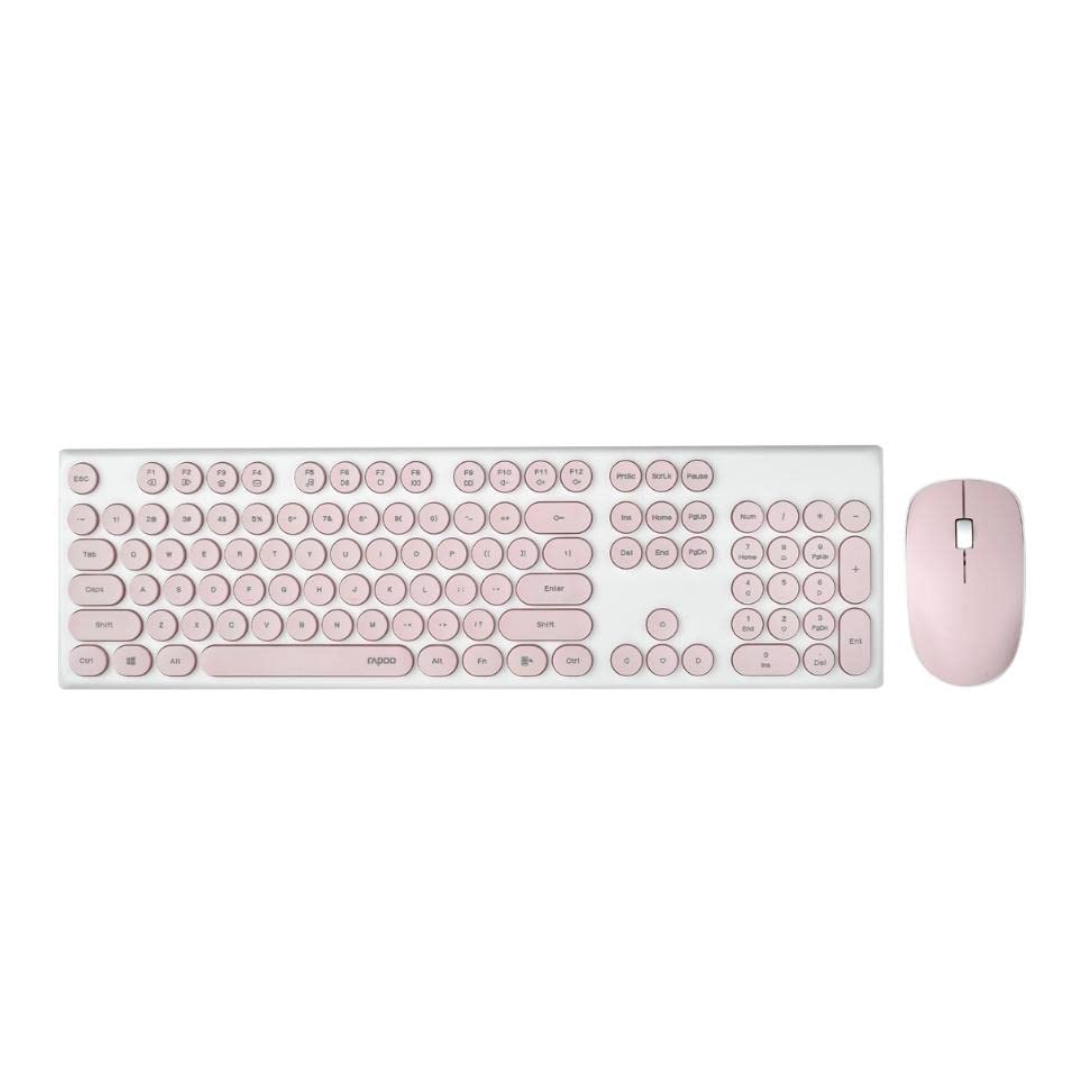 Rapoo X260 Keyboard and Mouse Combo Wireless Desktop Keyboard - Pink ...