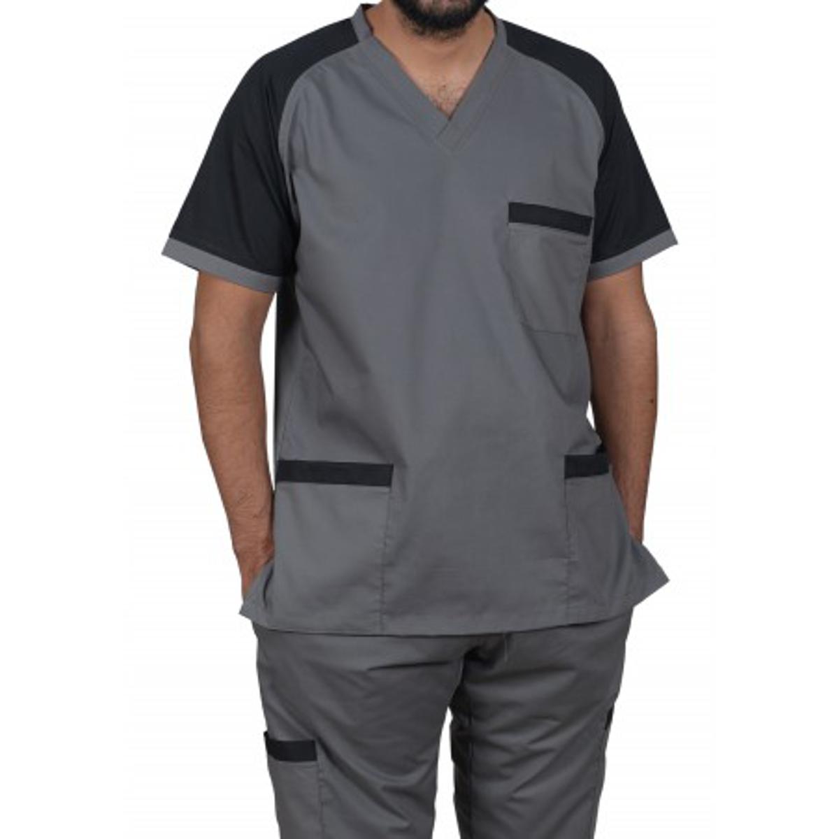 doctors OT kit uniform medical suit contrast grey black | Daraz.pk