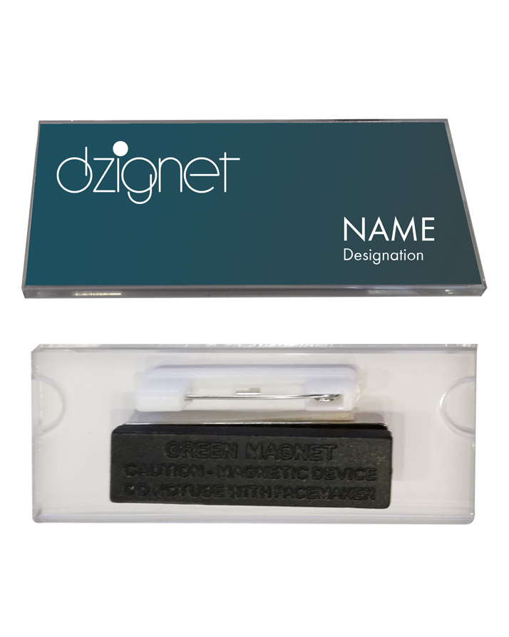 Acrylic Name Tag / Pin and Magnet Acrylic Transparent Name ID Badge ...