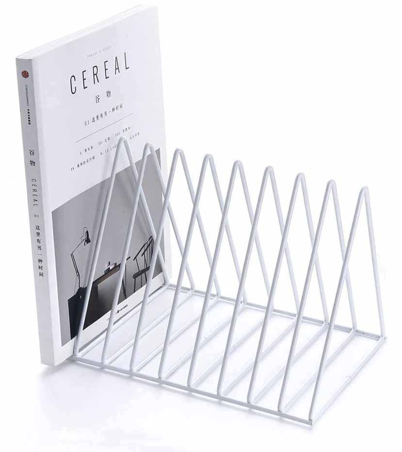 Magazine Bookshelf,Desktop Triangle Storage Shelf 9 Slot File Holder ...