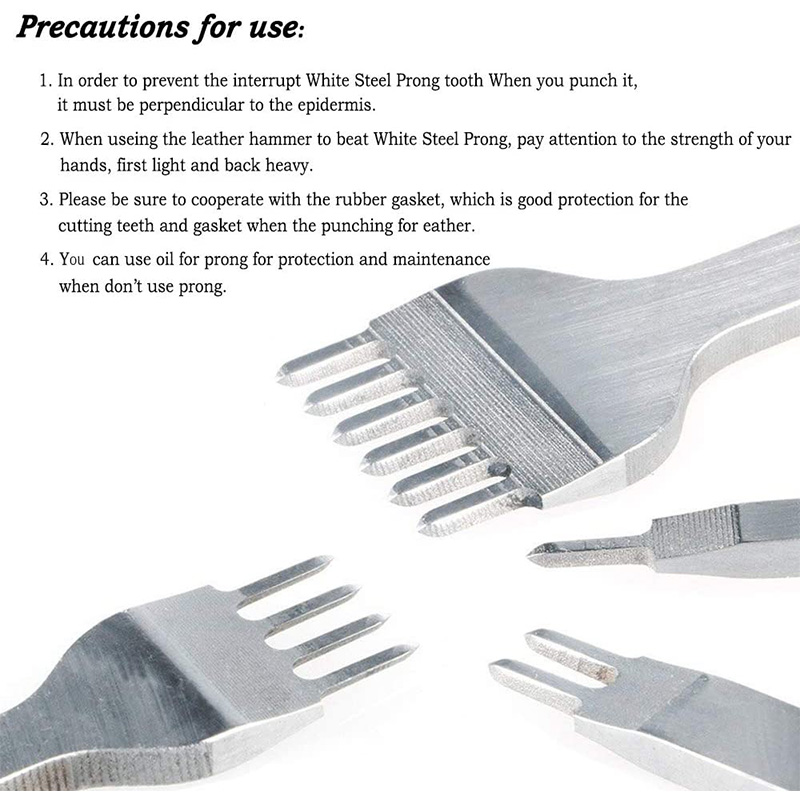 6Pcs 1 2 4 6 Prong DIY Diamond Lacing Stitching Chisel Set Leather Edge ...