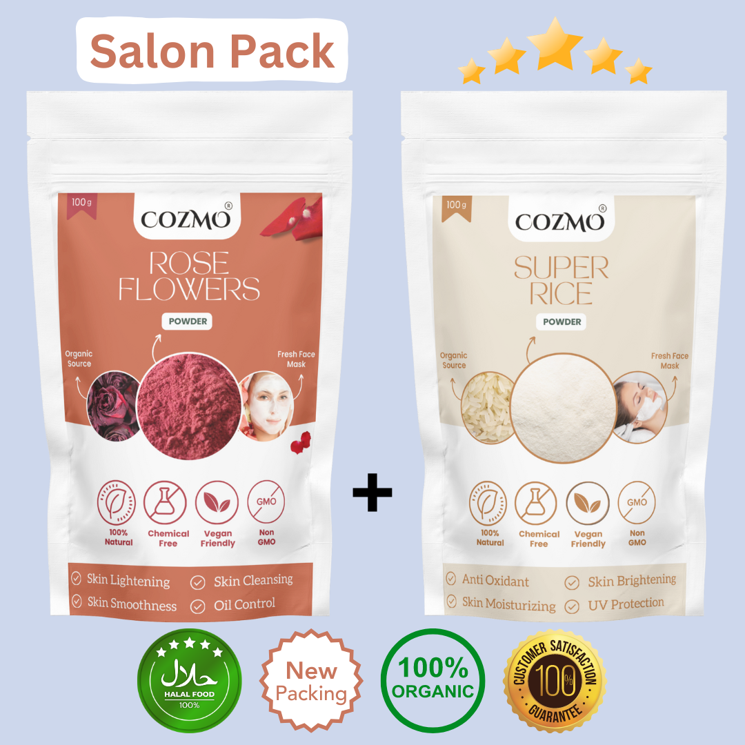 Pack of 2 Powder | Rose Flowers Powder + Pure Rice Powder | 100g Each ...