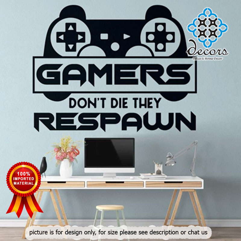 Decors- size- 1.5 x 1.1 feet -gamer respawn quote game remote style ...