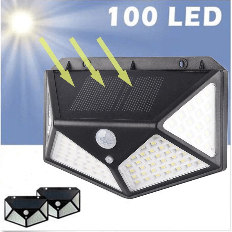 LED OUTDOOR SOLAR POWER WALL LIGHT PIR MOTION SENSOR GARDEN SECURITY ...
