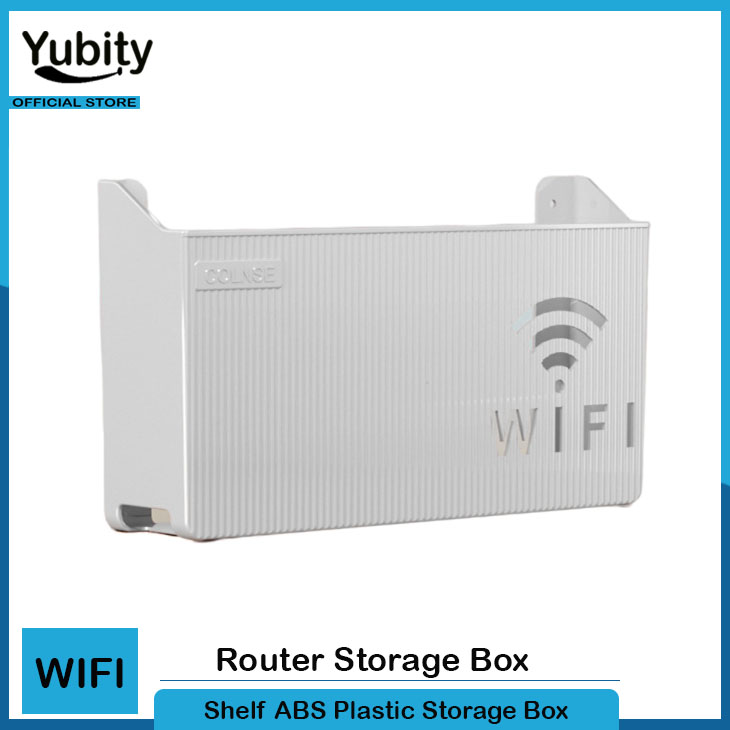 (off-White) Wall-mounted router box Office Media Decor Console Wifi ...