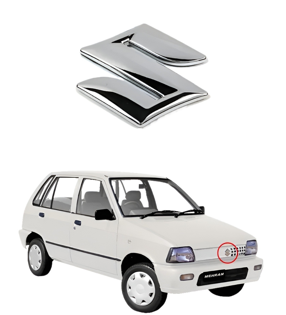 Front Grill S Monogram / Badge 3D Chrome For Suzuki Mehran | Daraz.pk
