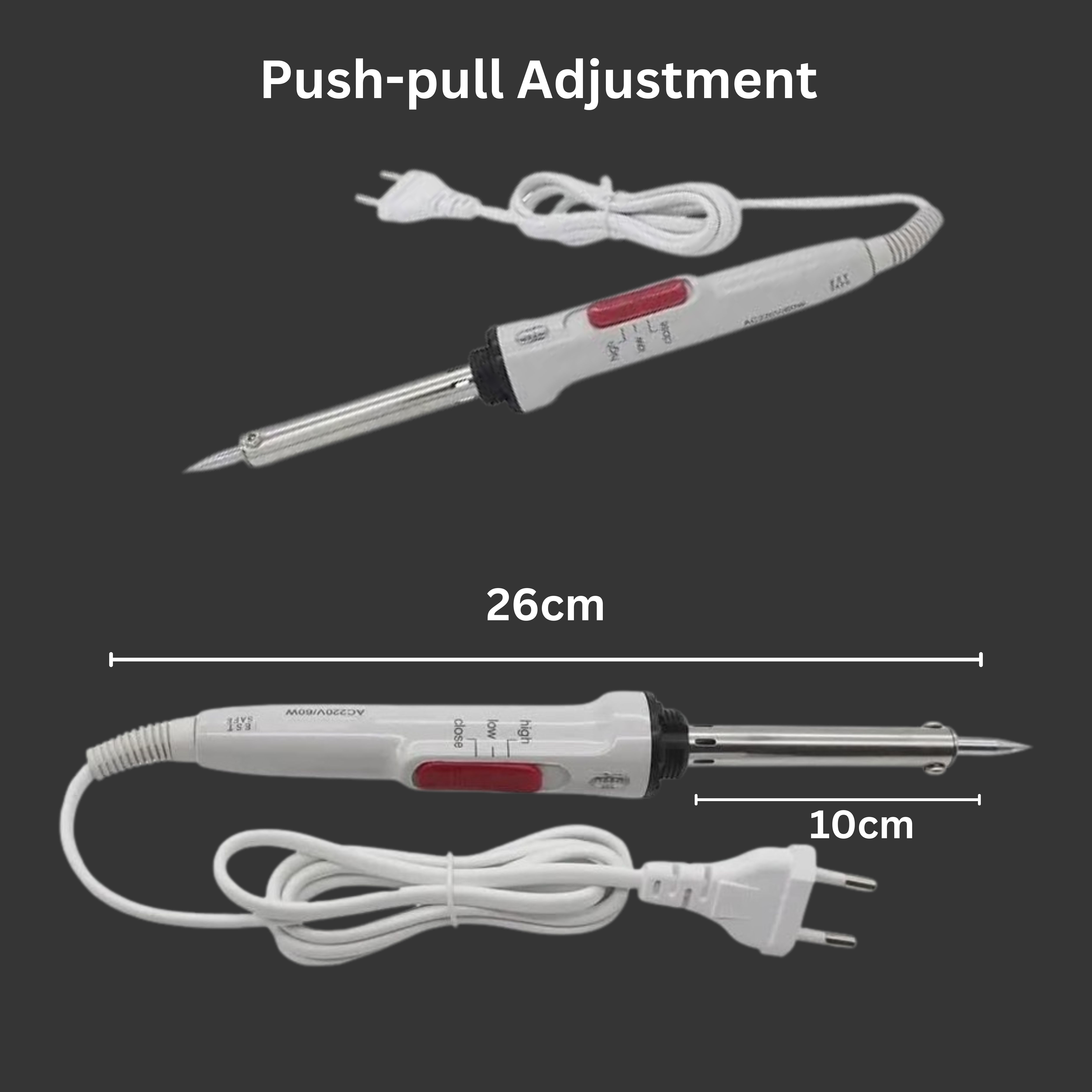 Adjustable Soldering Iron 220V 60W With High/Low/Close Switch and Power ...