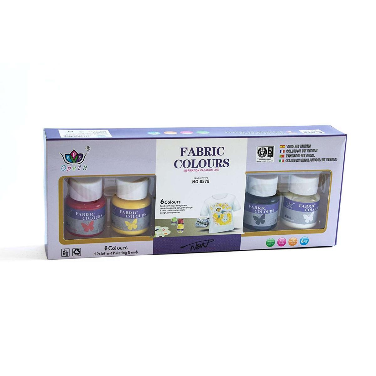 Fabric Paint 25ml 6 pcs with color Palette (Textile) | Daraz.pk