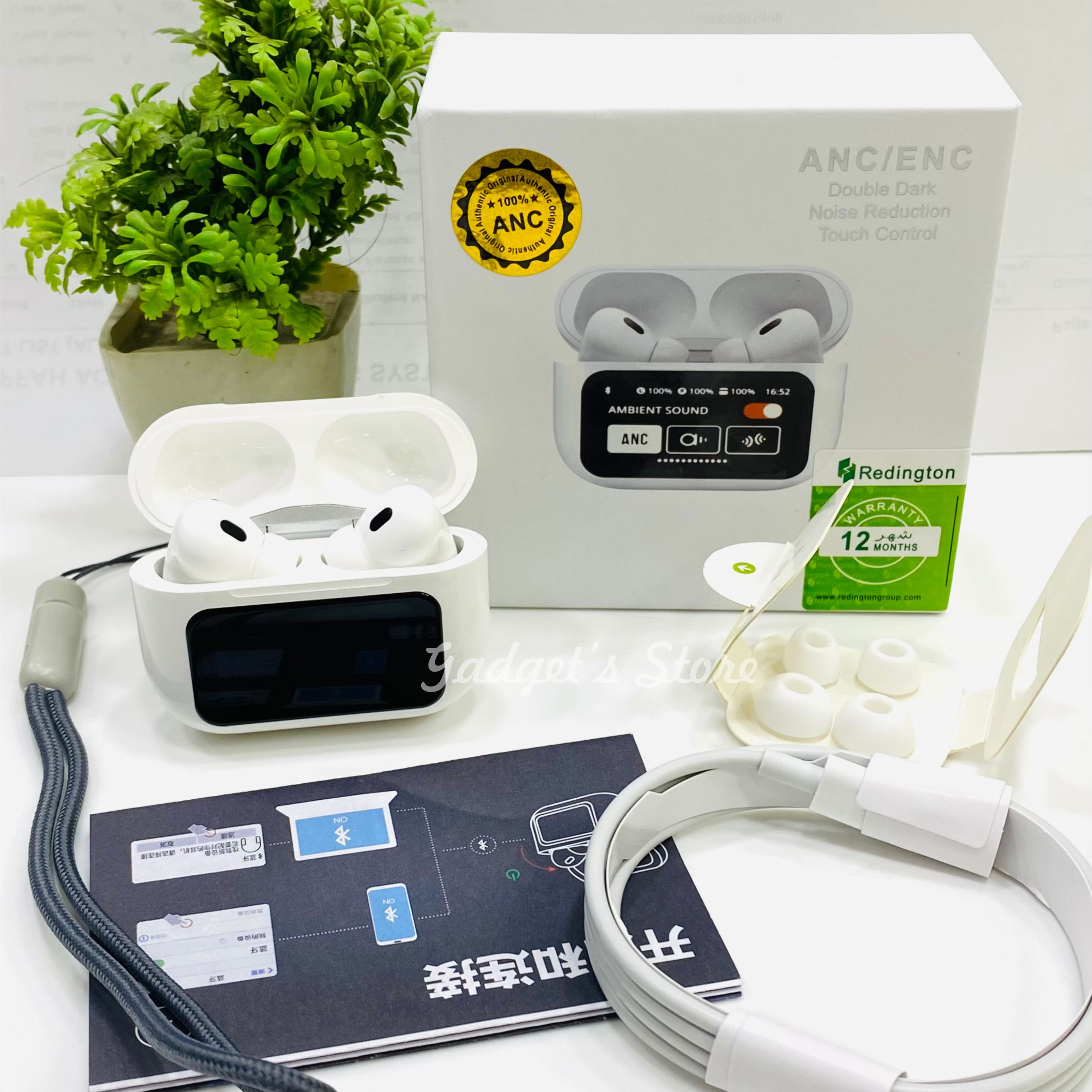 A9 Pro ANC/ENC Wireless Earbuds | Touch Screen Control | Double Dark Noise Reduction | Daraz.pk