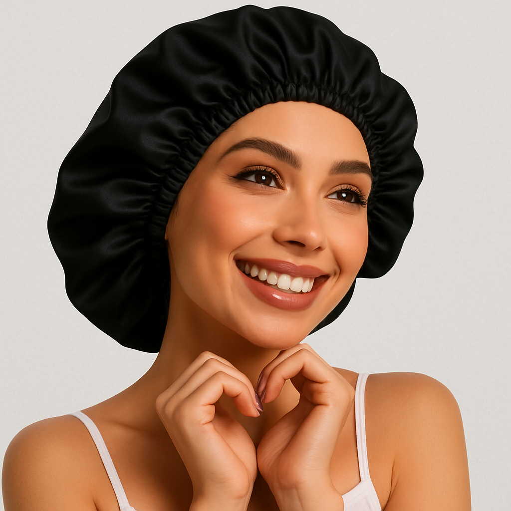 Satin Hair Bonnet for Sleeping – Double Layer Soft Silk Cap Adjustable ...