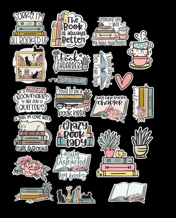 Reading Stickers for Laptop - Pack of 22 - Aesthetic Art Stickers -for ...