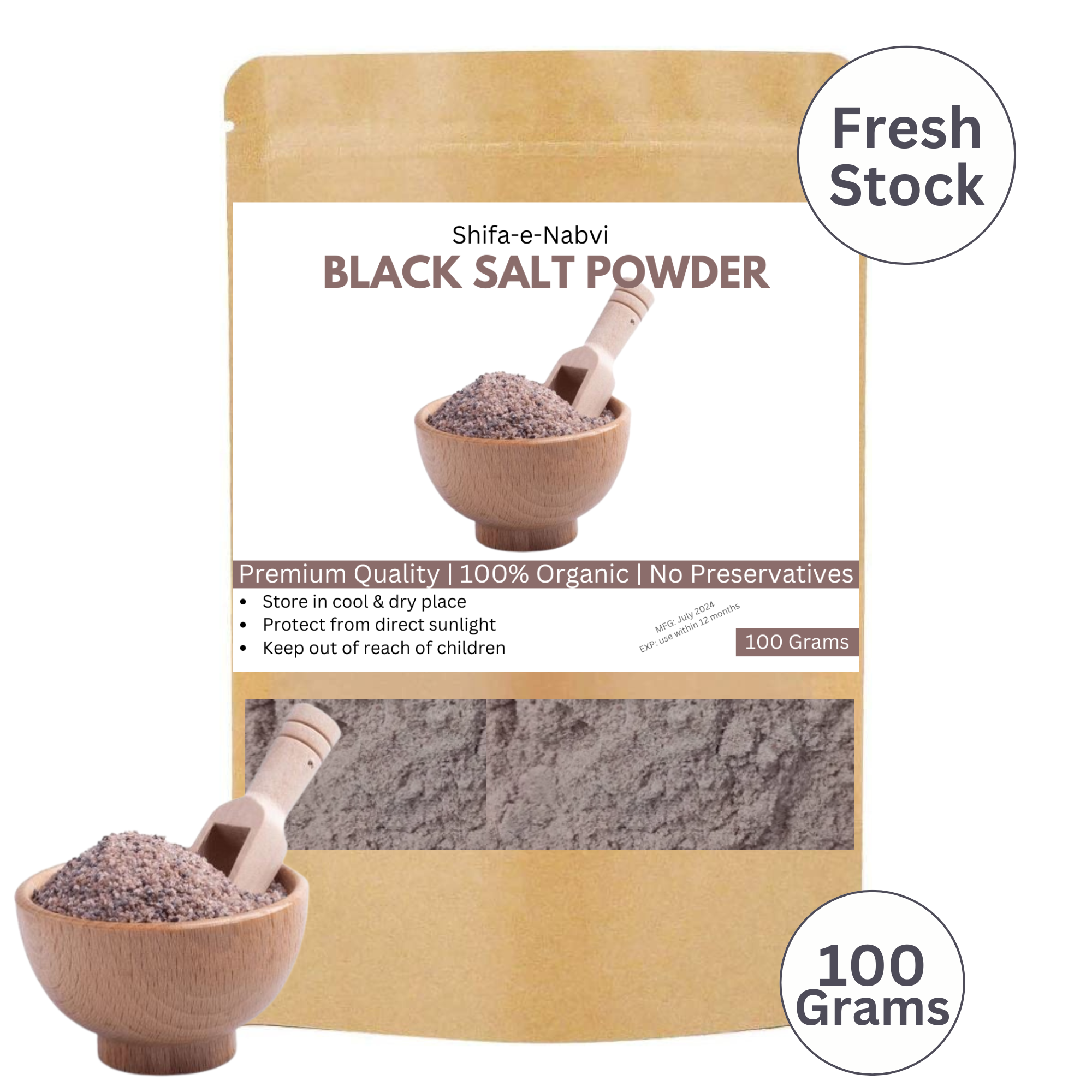 100 Grams Pure Black Salt Powder | Fresh Stock | Kala Namak | 100% Pure ...