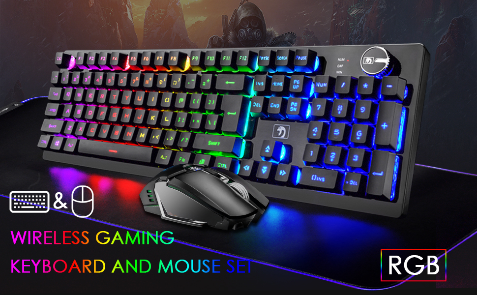 Mamba Gaming combo RCB keyboard & Mouse Wirless Rechargable | Daraz.pk