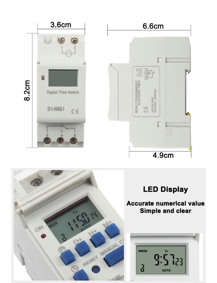 Digital Timer Switch Din rail DB board digital Weekly Timer 7 days ...